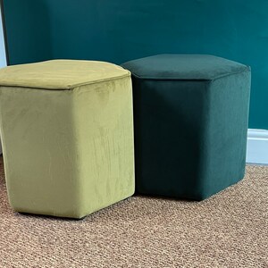 Geometric Hexagon Footstool Velvet Vanity Seat Fabric Stool - Etsy UK
