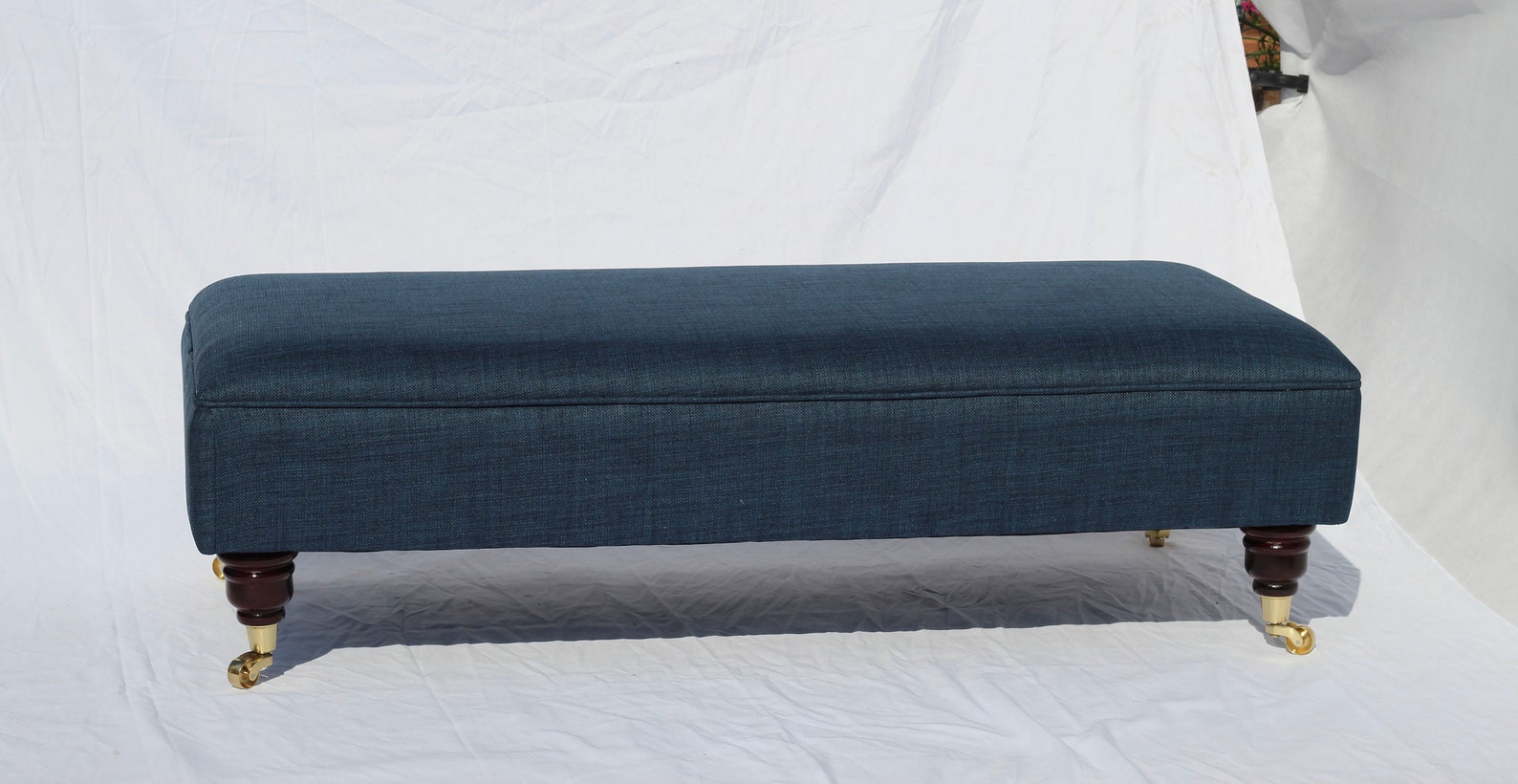 Deep Navy Blue Footstool Bespoke Coffee Table Ottoman | Etsy