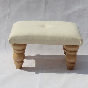 Low Footstool Pouffe Warwick Fabrics Chambray Cashew Stool | Etsy