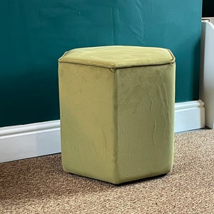 Geometric Hexagon Footstool Velvet Vanity Seat Fabric Stool - Etsy UK