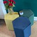 Geometric Hexagon Footstool Velvet Vanity Seat Fabric Stool - Etsy UK