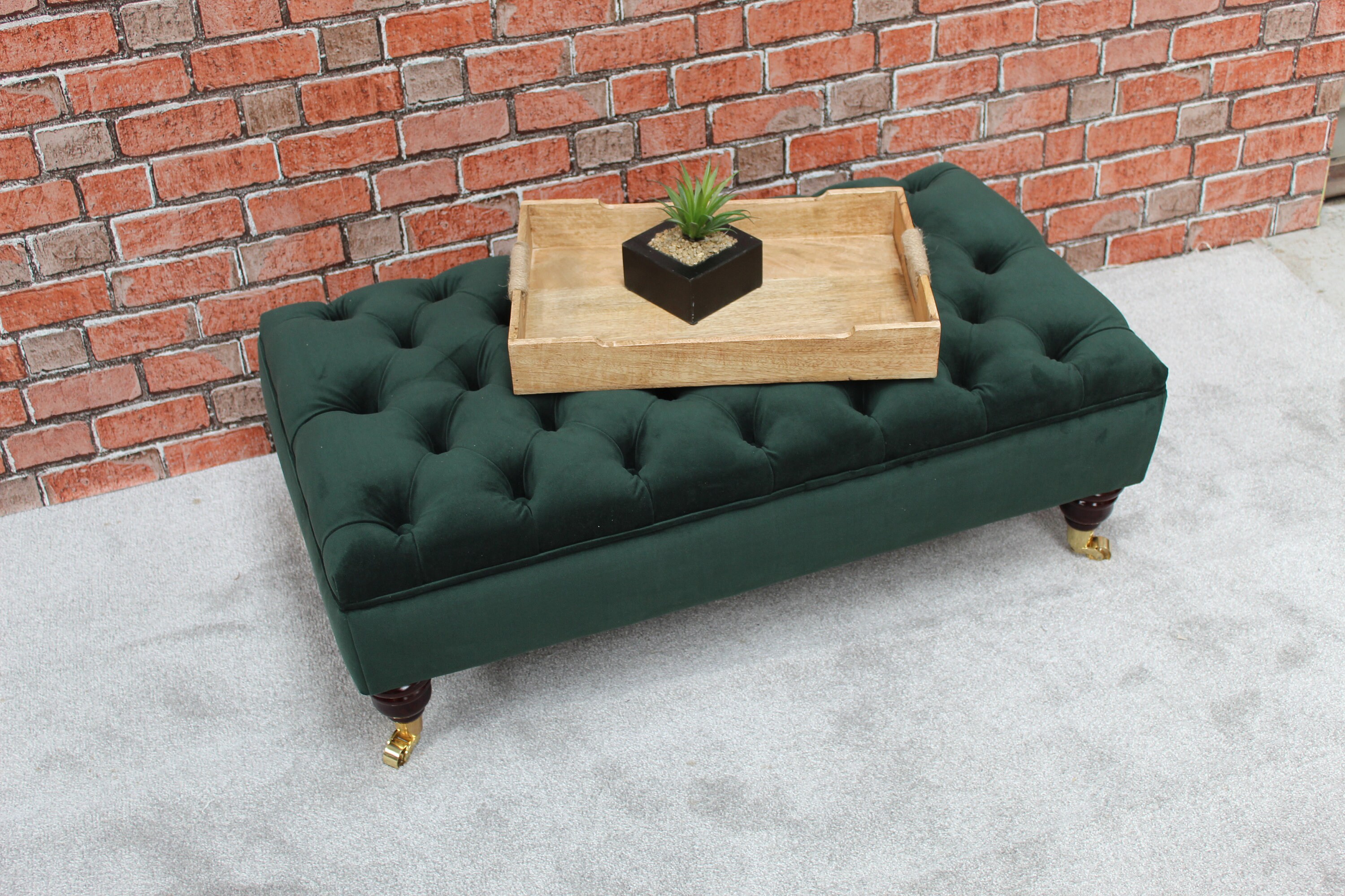 Large Bespoke Ottoman Footstool Coffee Table Plush Velvet - Etsy