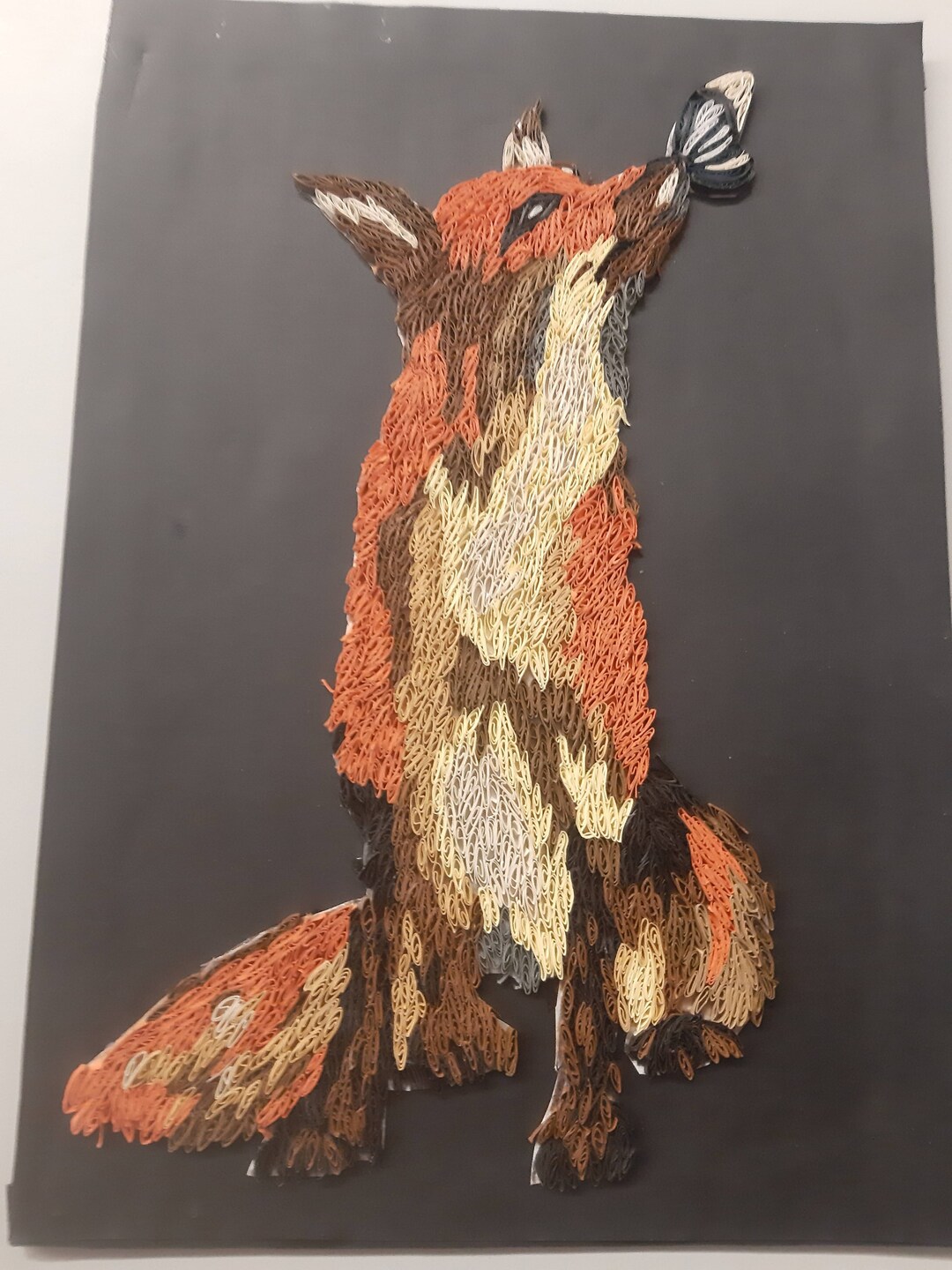 Fox in Quilling QUILLING PAINTING on Black Background an A4 Quilling ...
