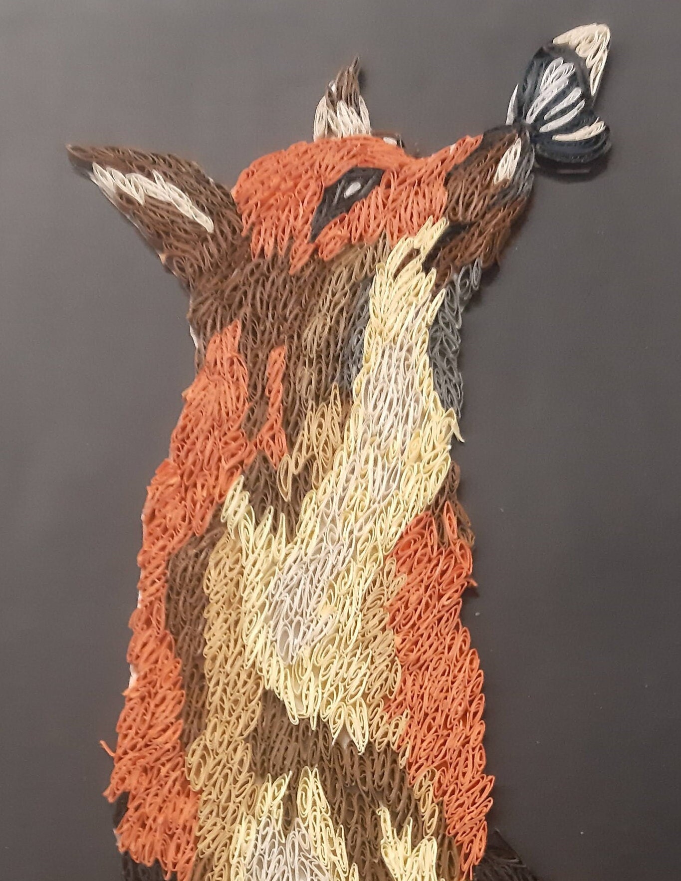 Fox in Quilling QUILLING PAINTING on Black Background an A4 Quilling ...