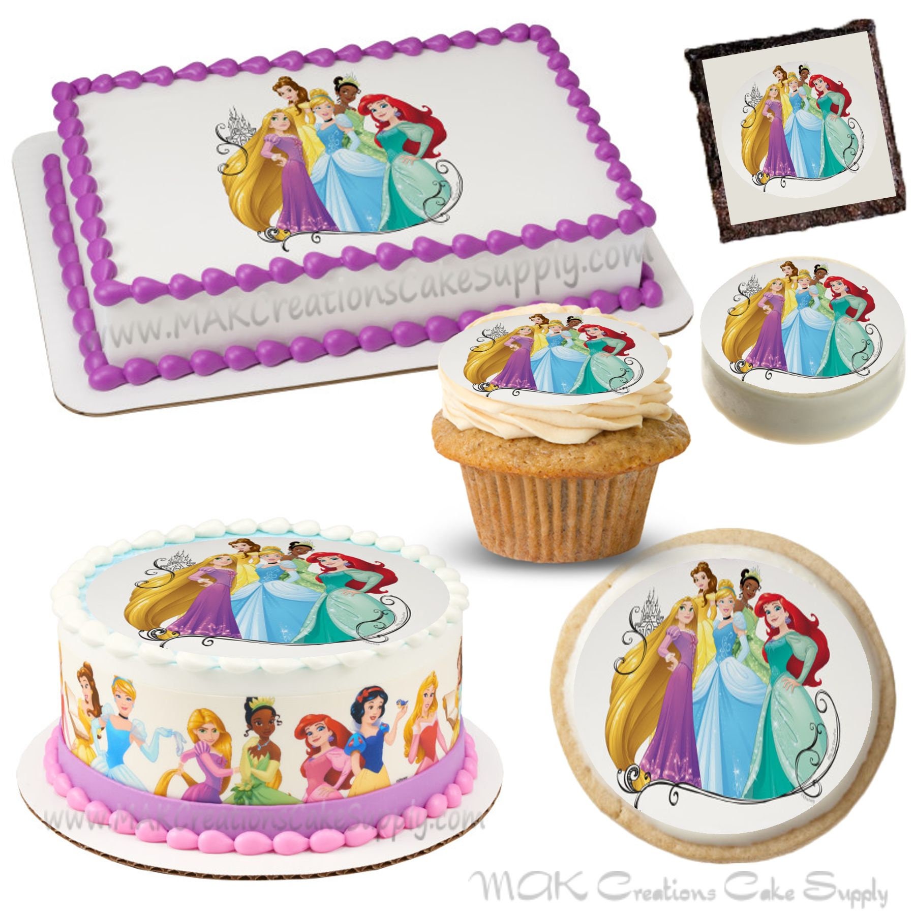 Disney Princesses Edible Dessert Toppers Your Choice in | Etsy