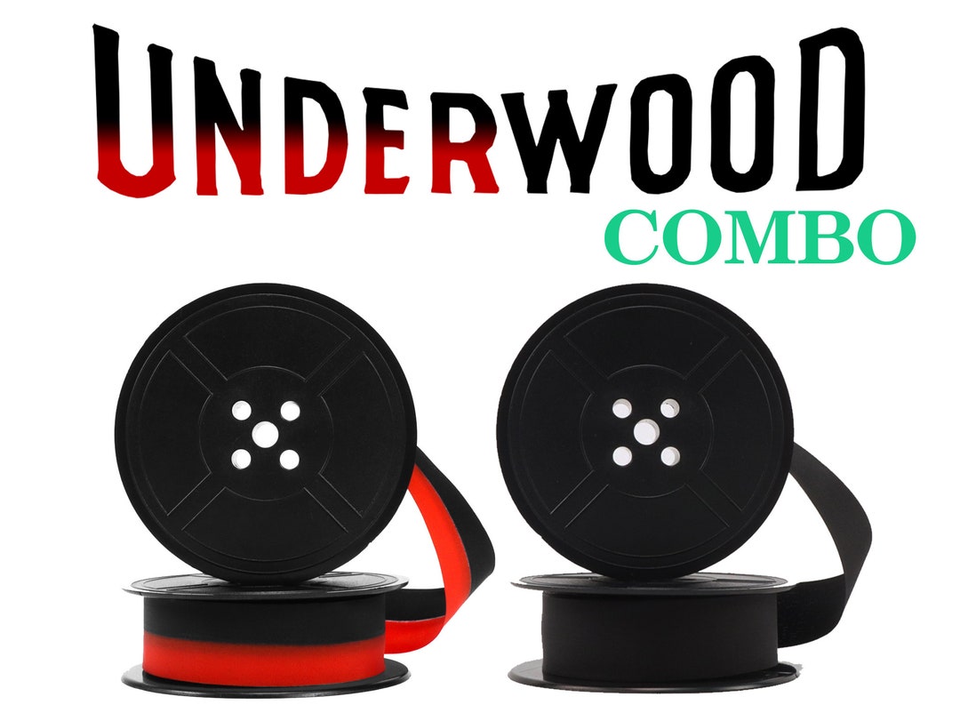 2 PACK COMBO UNDERWOOD Typewriter Black and Red and Black Ink Ribbon ...