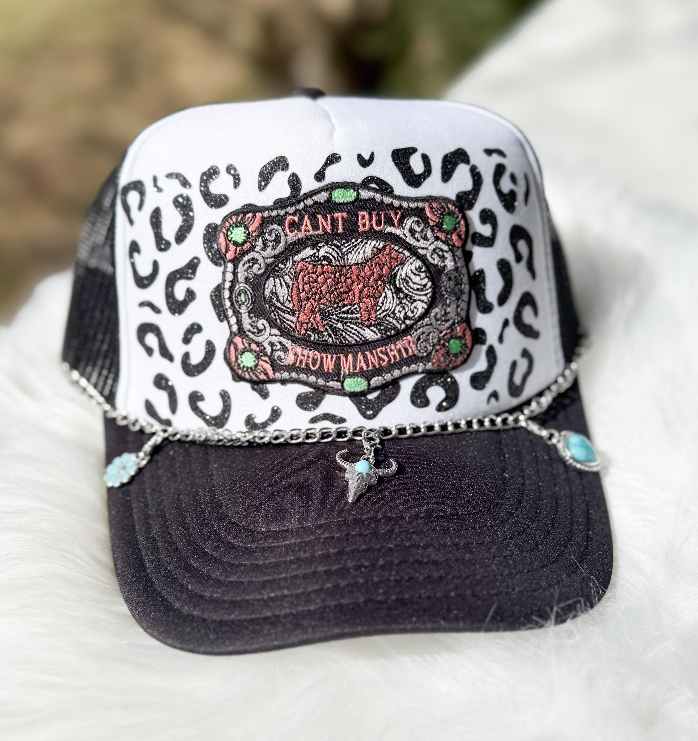 Custom Cow & Leopard Print Trucker Patch Hat / Trucker Hat / Patch Hat ...