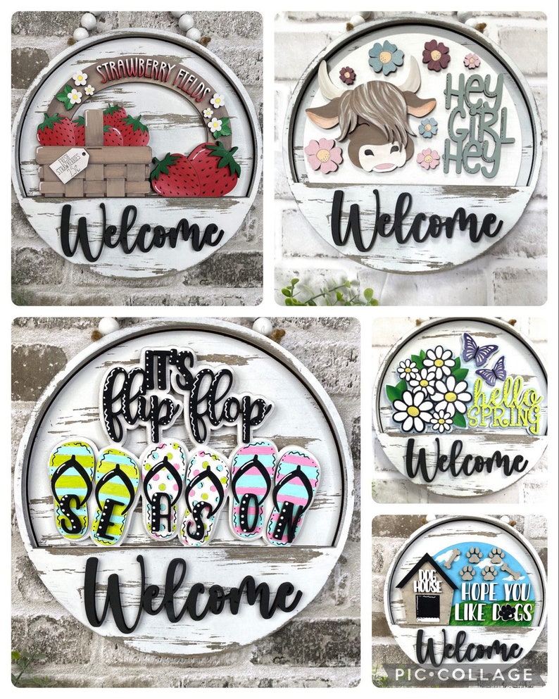 10 Interchangeable Welcome Round Sign INSERT ONLY Unfinished - Etsy