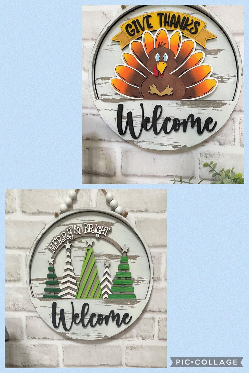 10 Interchangeable Welcome Round Sign INSERT ONLY Unfinished - Etsy