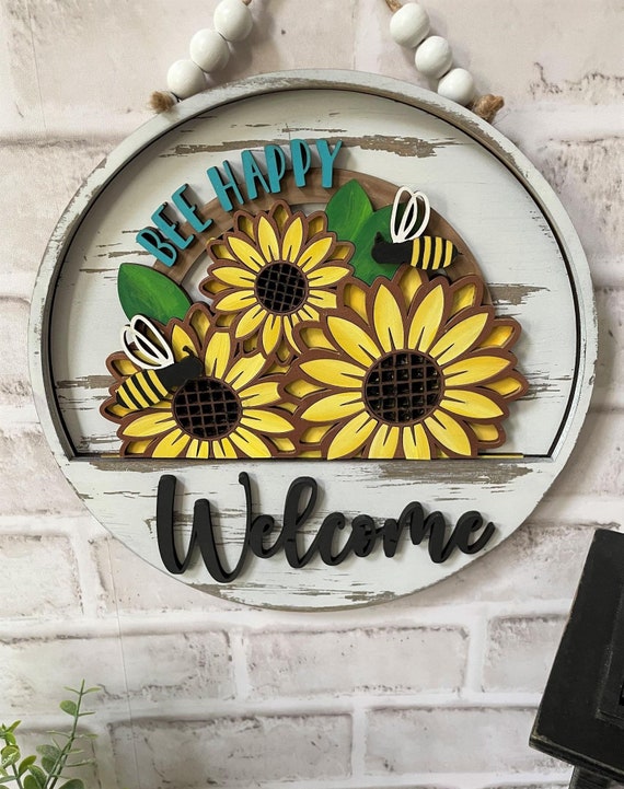 10 Interchangeable Welcome Round Sign INSERT ONLY Unfinished - Etsy