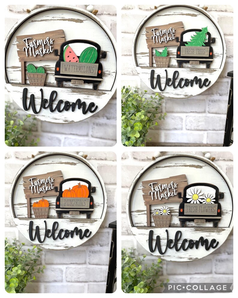 10 Interchangeable Welcome Round Sign INSERT ONLY Unfinished - Etsy