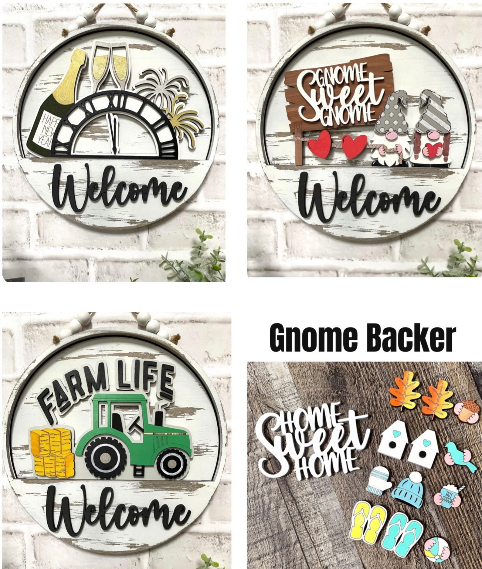 10 Interchangeable Welcome Round Sign INSERT ONLY Unfinished - Etsy