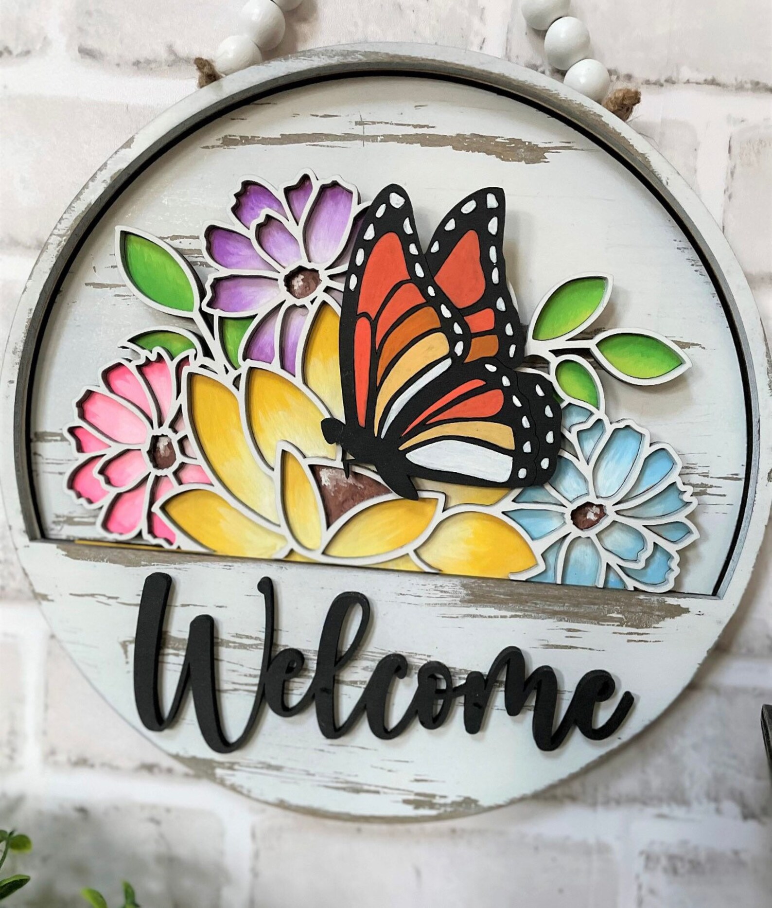 10 Interchangeable Welcome Round Sign INSERT ONLY Unfinished | Etsy