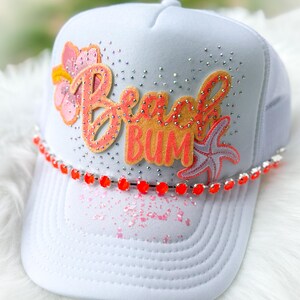 Rhinestone Beach Bum Trucker Hat Patch Hat / Trucker Hat / Patch Hat ...