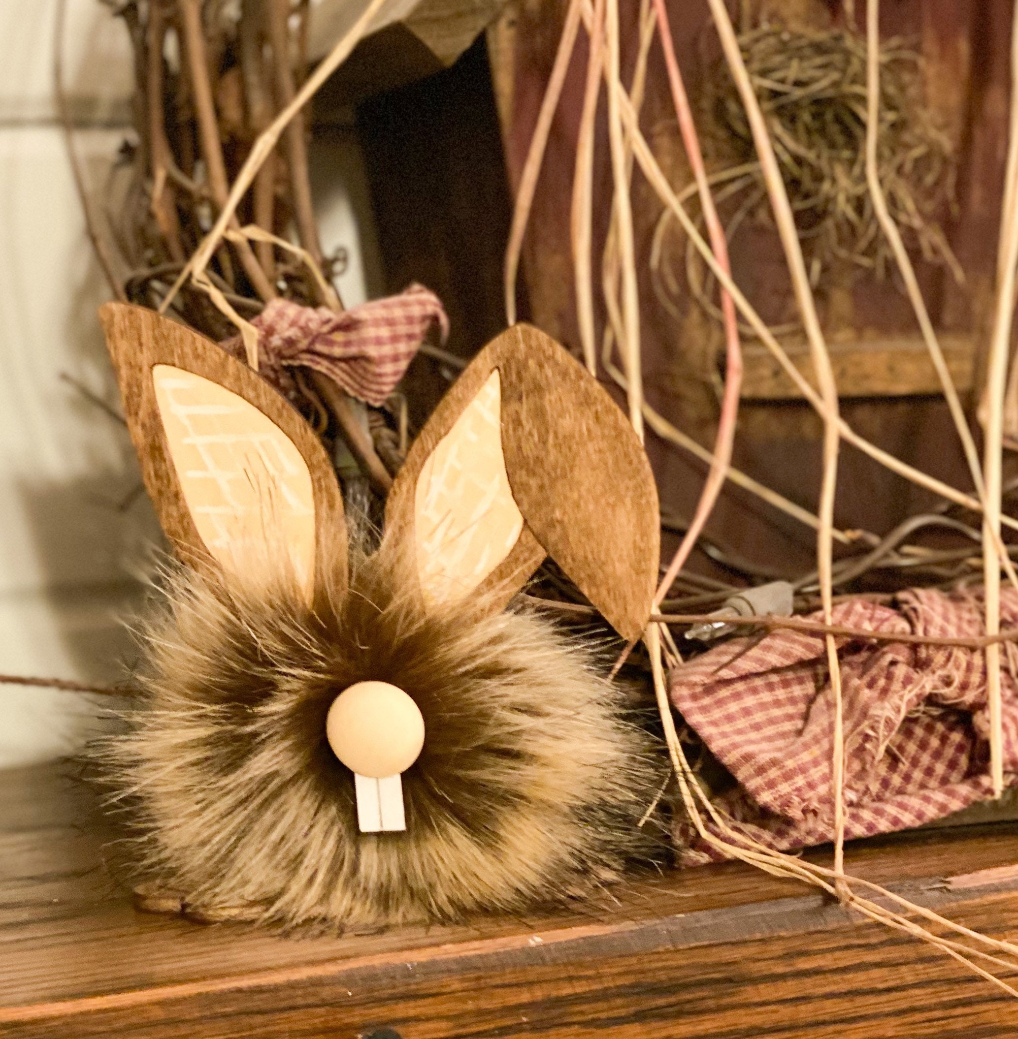 Fur Ball Bunny Kits / Bunny Decor / Fur Animals Tiered Tray / - Etsy