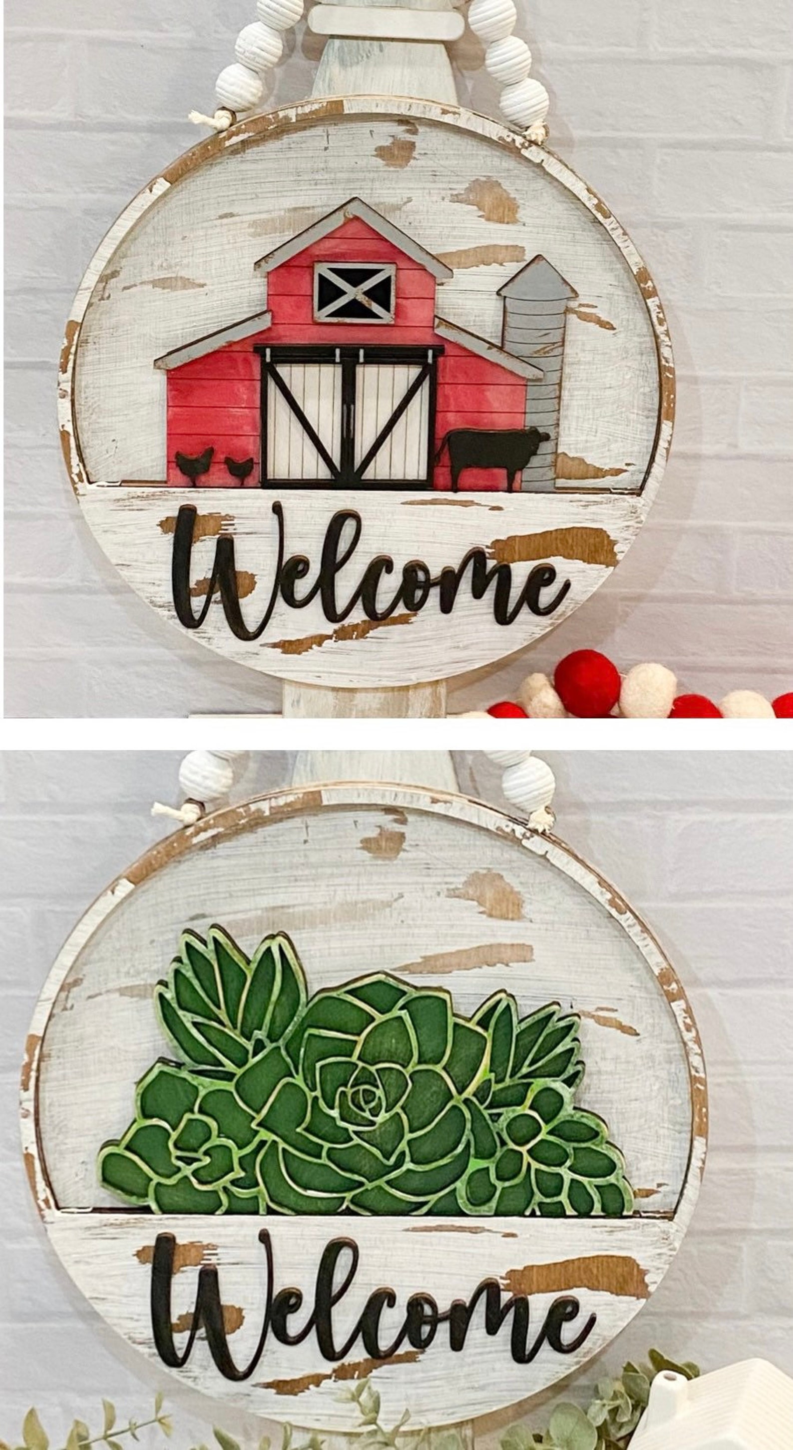 10 Interchangeable Welcome Round Sign INSERT ONLY Unfinished - Etsy