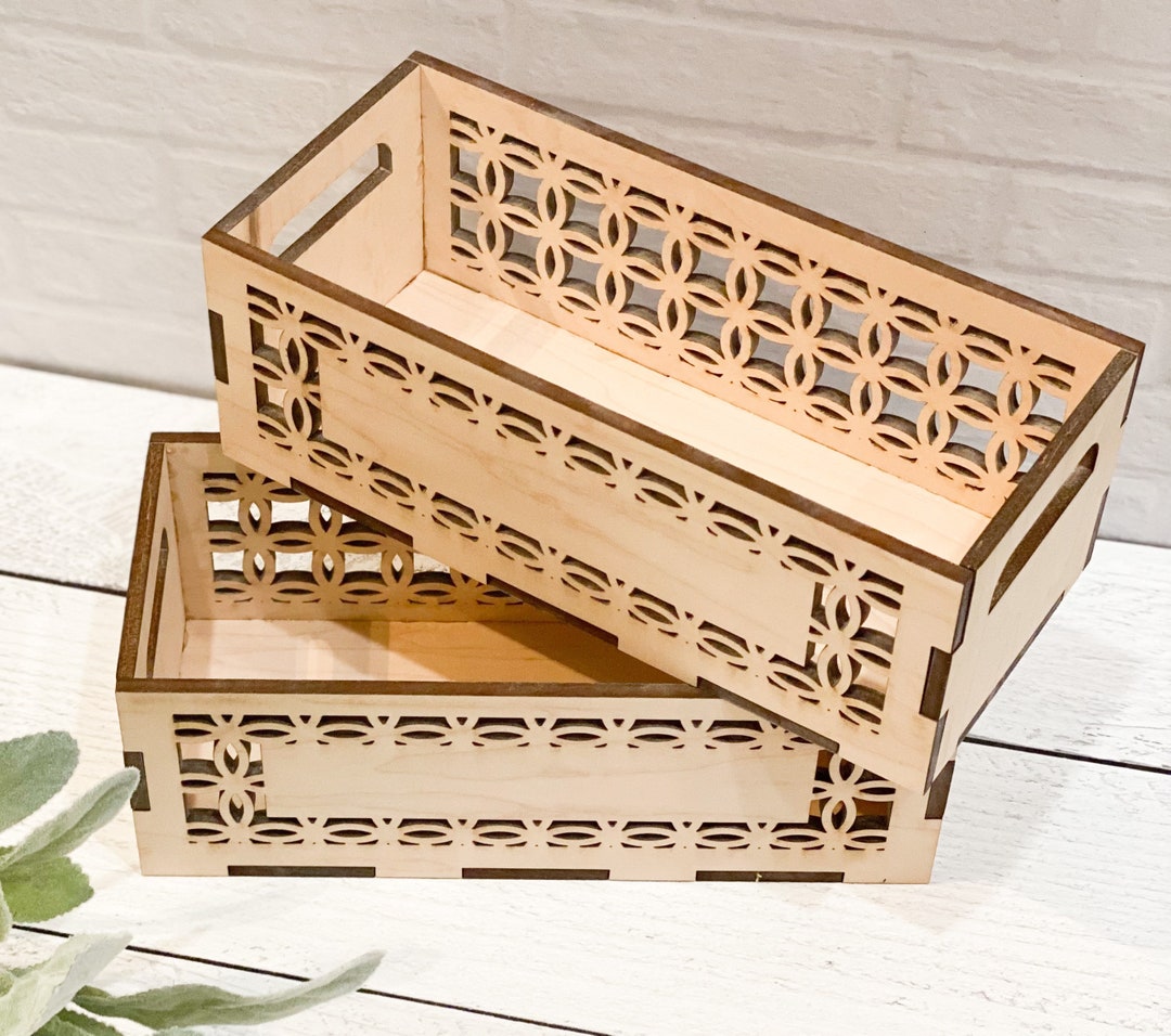 Set of 2 Farmhouse Decorative Storage Baskets - Etsy