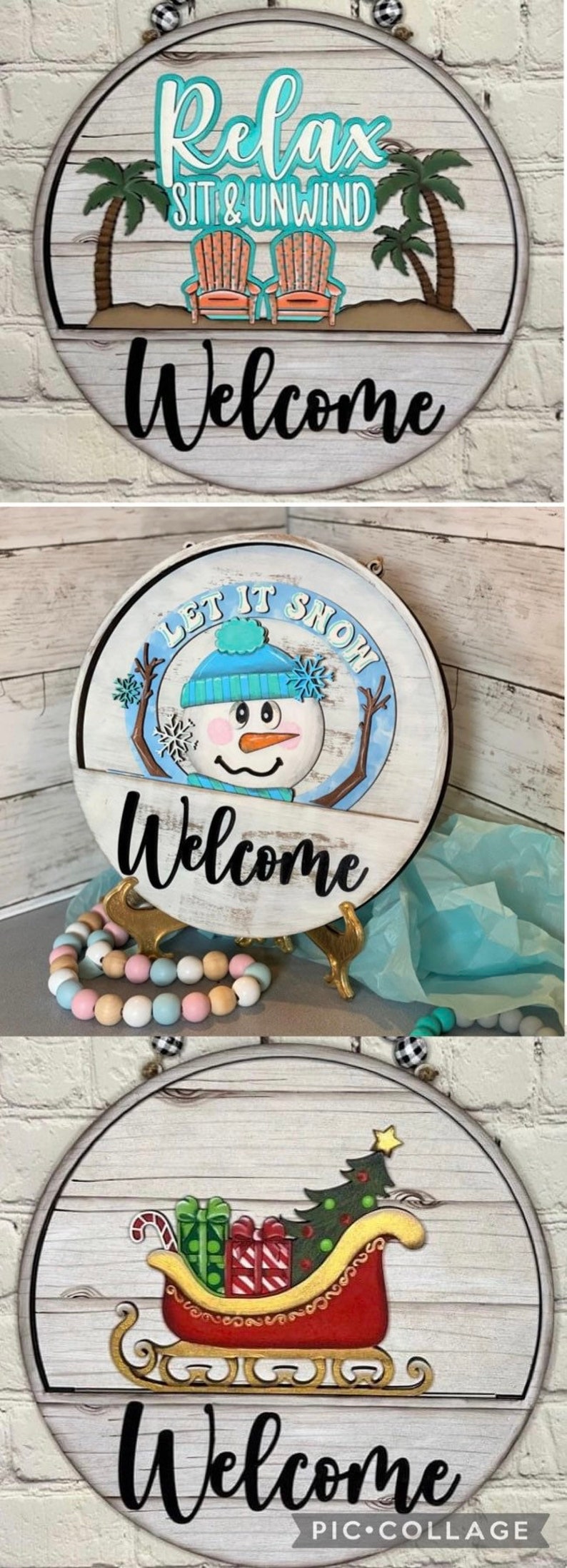 10 Interchangeable Welcome Round Sign INSERT ONLY Unfinished - Etsy