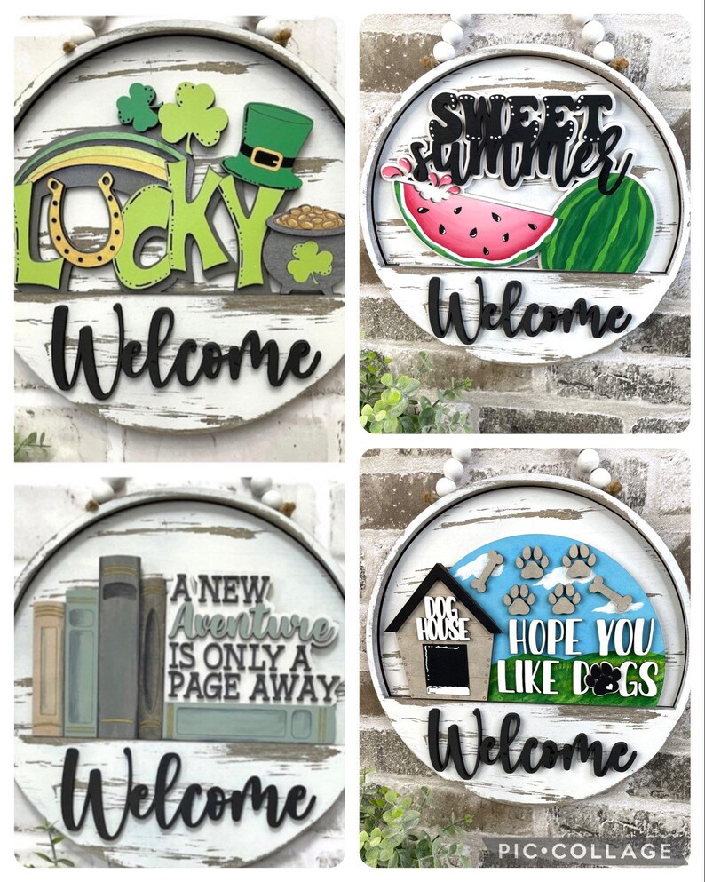 10 Interchangeable Welcome Round Sign INSERT ONLY Unfinished - Etsy