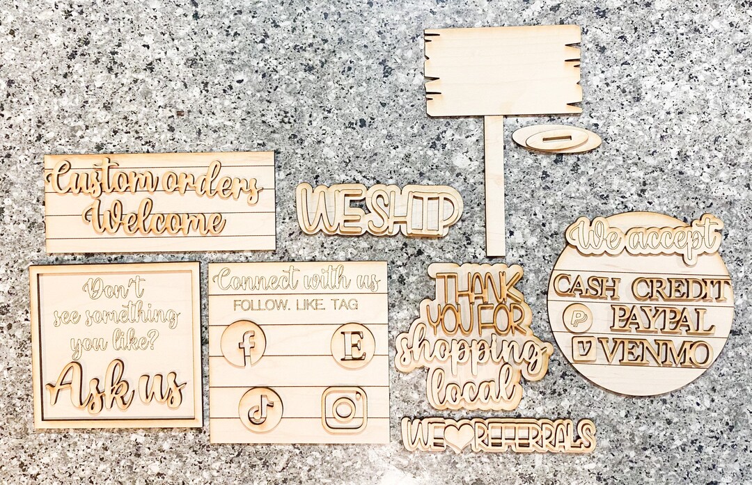 Small Business Owners or Vendor Booth & Shop Small Tiered Tray Blanks ...