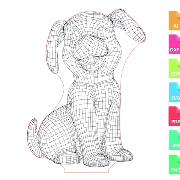 Laser Cut Dog Lamp - Etsy