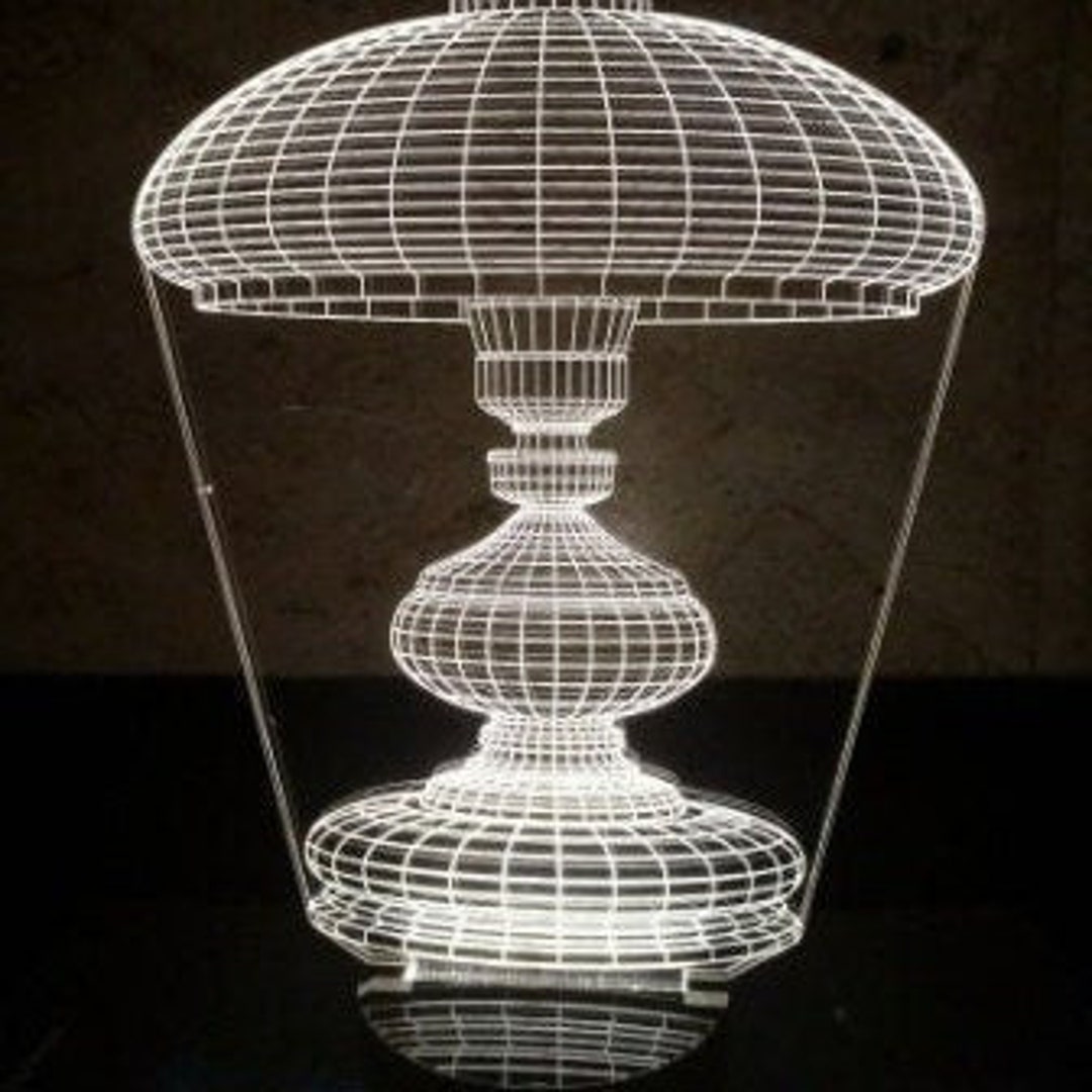 Table Lamp Shade Svg, 3D Illusion Acrylic Lamp Vector,3d Night Lamp Vector File for Cnc and ...