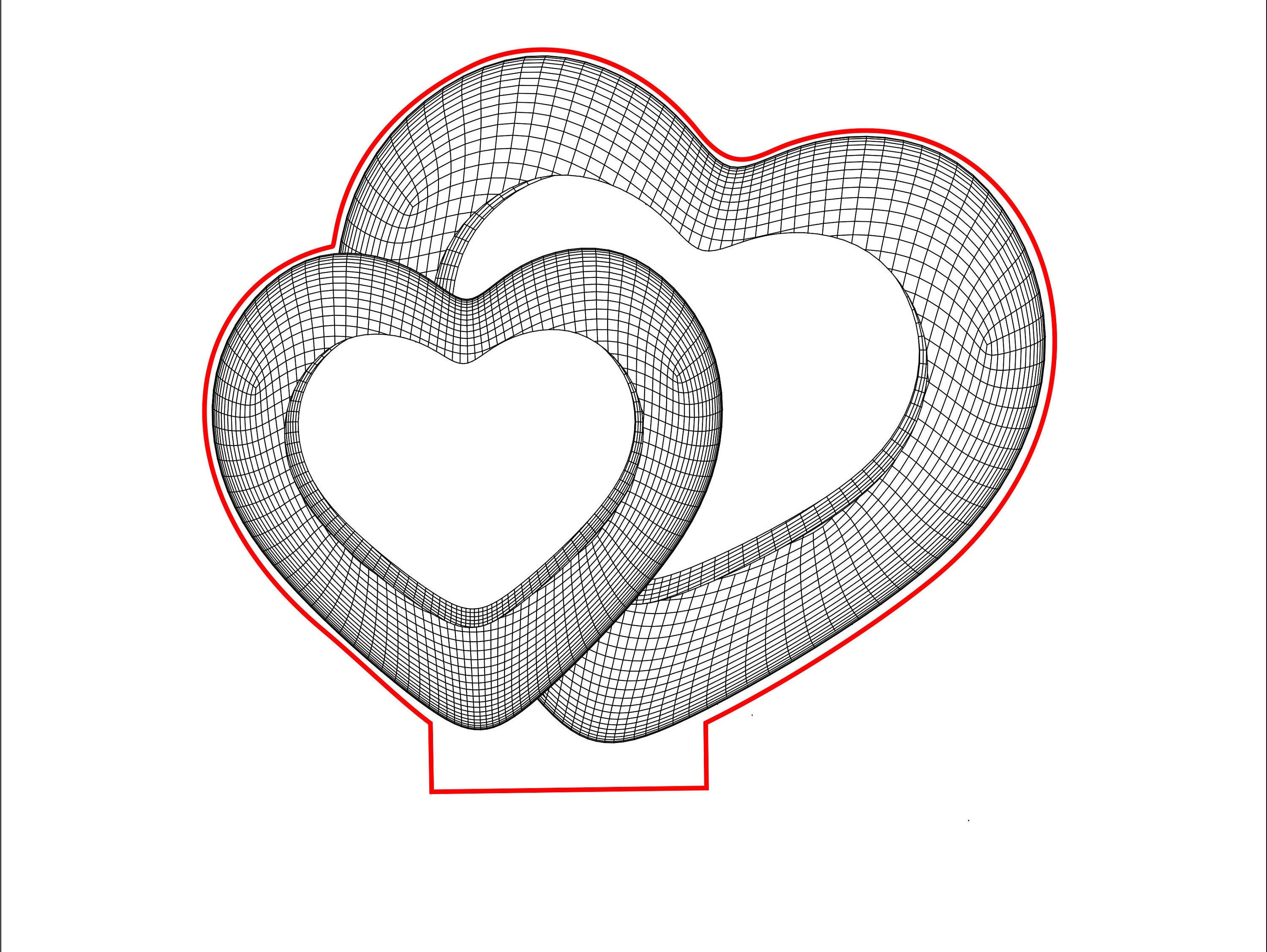 Overlap Heart Svg 3D Illusion Acrylic Lamp Vector3d Night - Etsy Ireland
