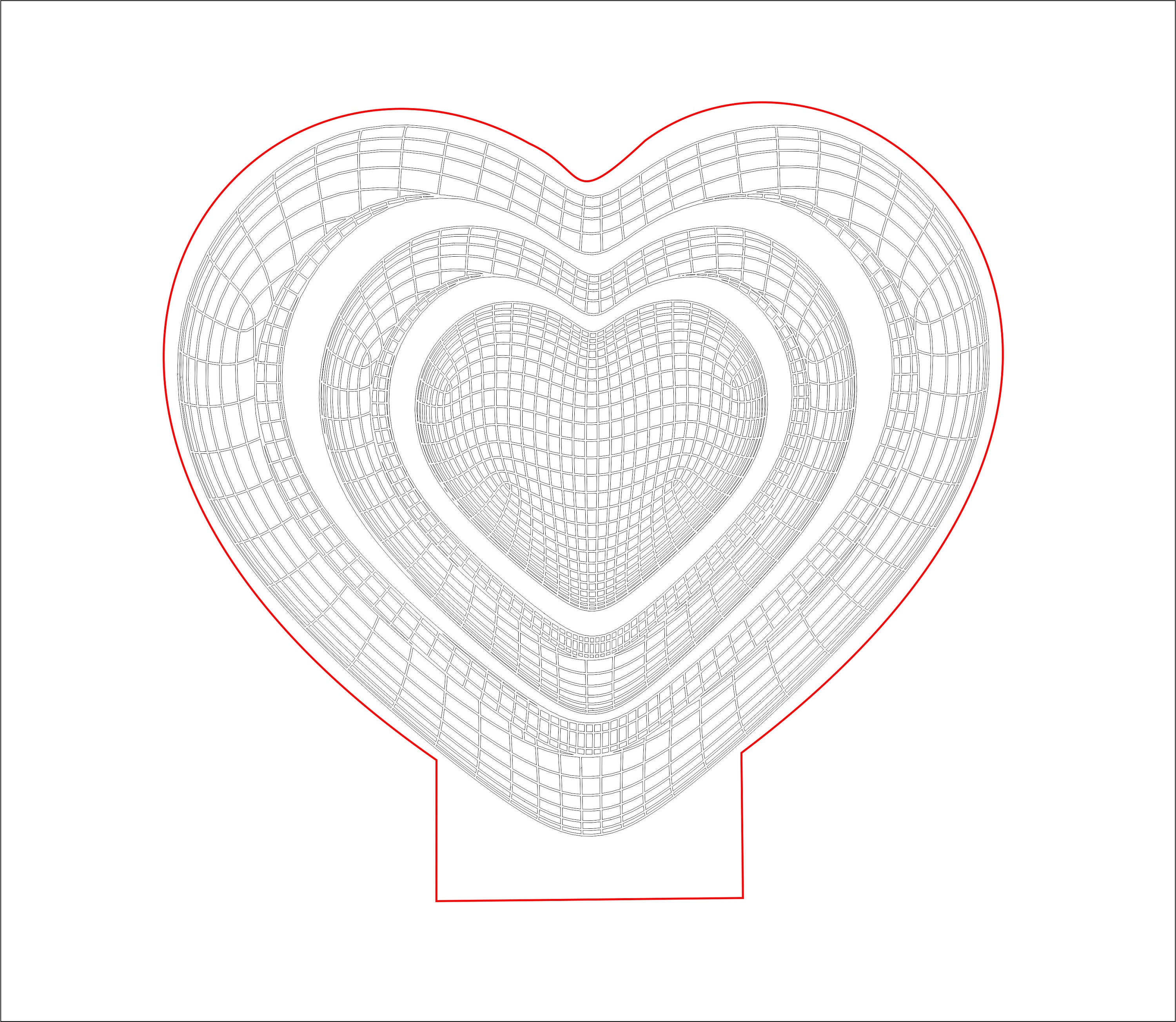 3 Heart Svg ,3D Illusion Acrylic Lamp Vector,3d Night Lamp Vector File ...