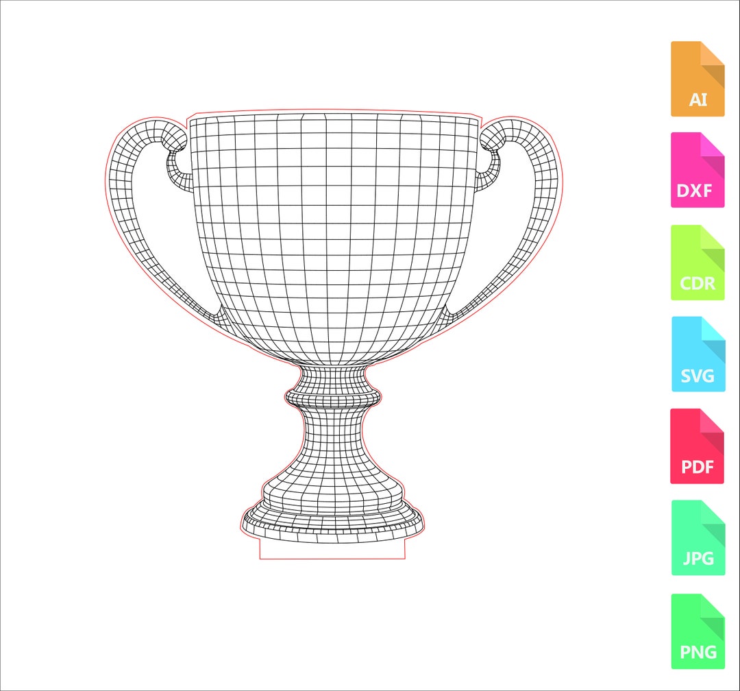 Trophy Svg, 3D Illusion Acrylic Lamp Vector,3d Night Lamp Vector File ...