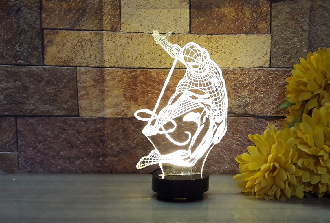Spiderman Svg ,3D Illusion Acrylic Lamp Vector,3d Night Lamp Vector File for Cnc and Laser ...