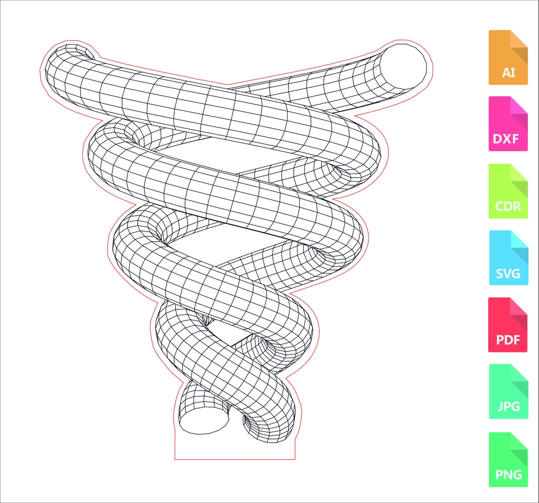 Twin Spiral 3D Lamp Vector: CNC Laser Engraving File (digital Download ...