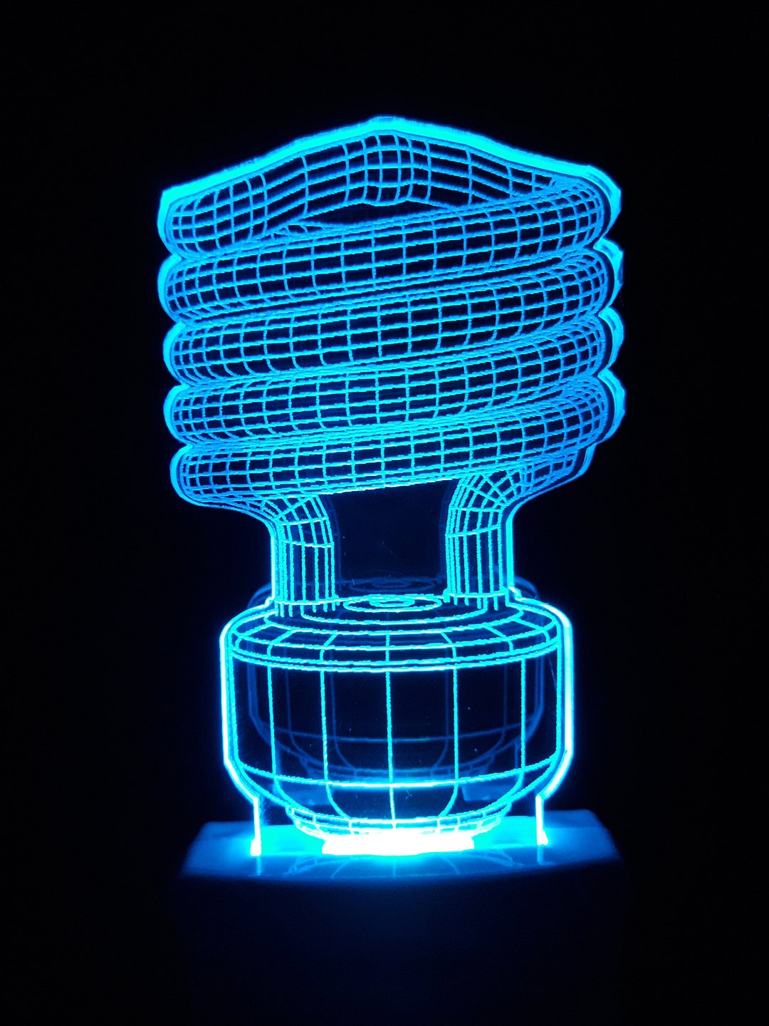 3D Illusion CFL Bulb Lamp Vector File: Laser Cut CNC (digital Download ...