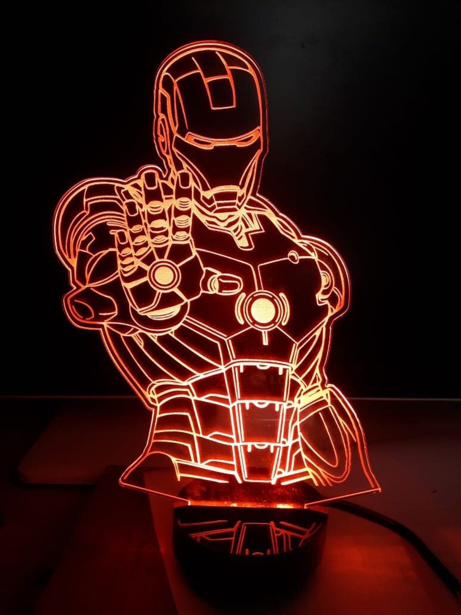 Ironman 3D Lamp Vector Files: CNC Laser Engraving (set of 3) - Etsy