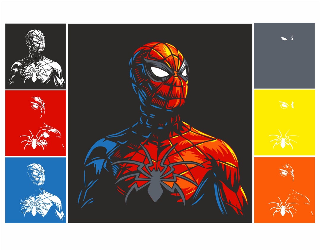 Spiderman Svg:multilayer Files for Shadow Box,cricut, Laser Cut Files ...