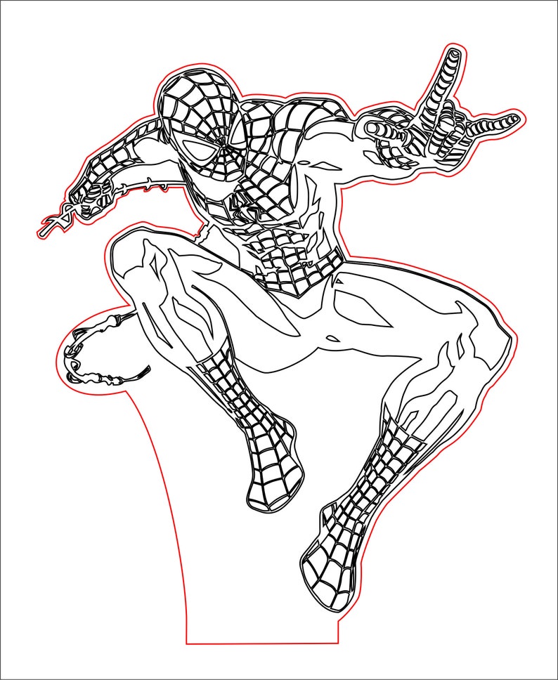 Spiderman 3D LED Lamp Vector File: CNC Laser Engraving (digital ...