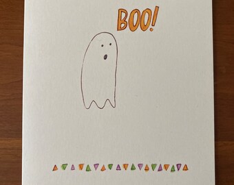 Halloween Handmade Card | Handstamped Trick or Treat Greeting Card and ...