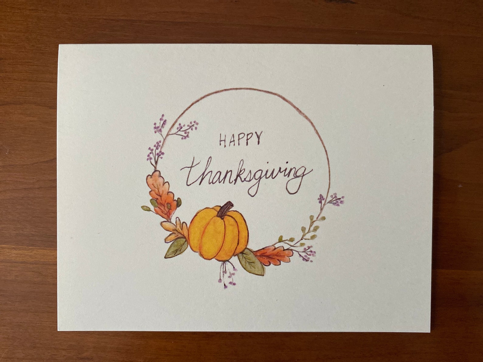 Thanksgiving Greeting Card Handmade - Etsy