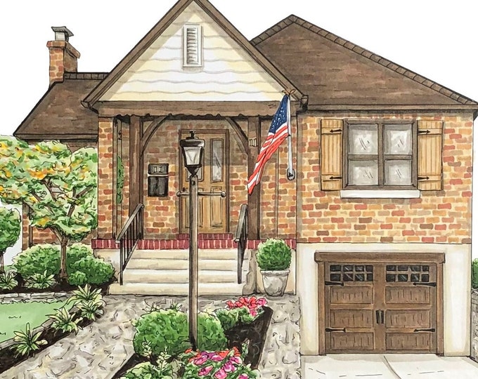 House Drawing, House Portrait, Custom House Drawing, House Illustration ...