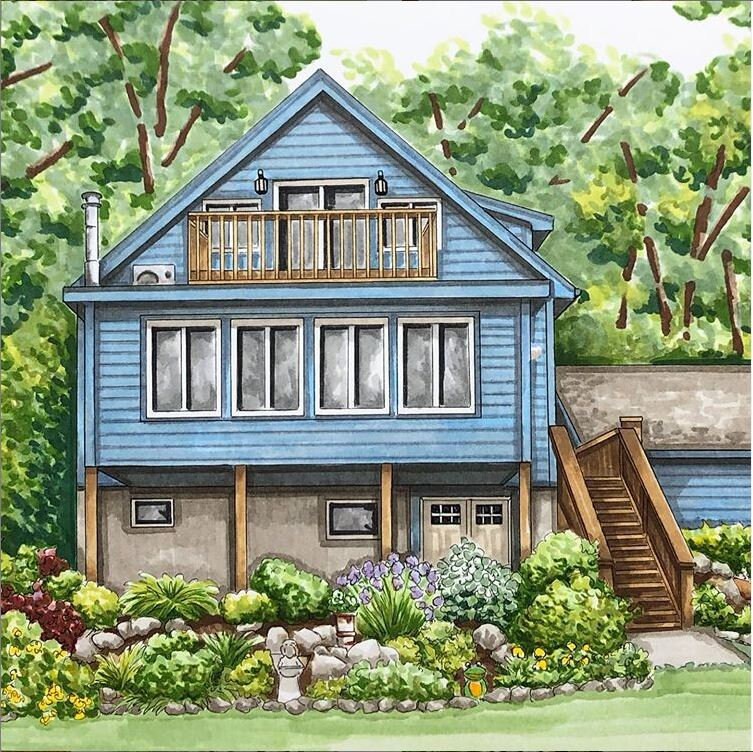 Custom House Drawing Custom Home Portrait House Portrait | Etsy