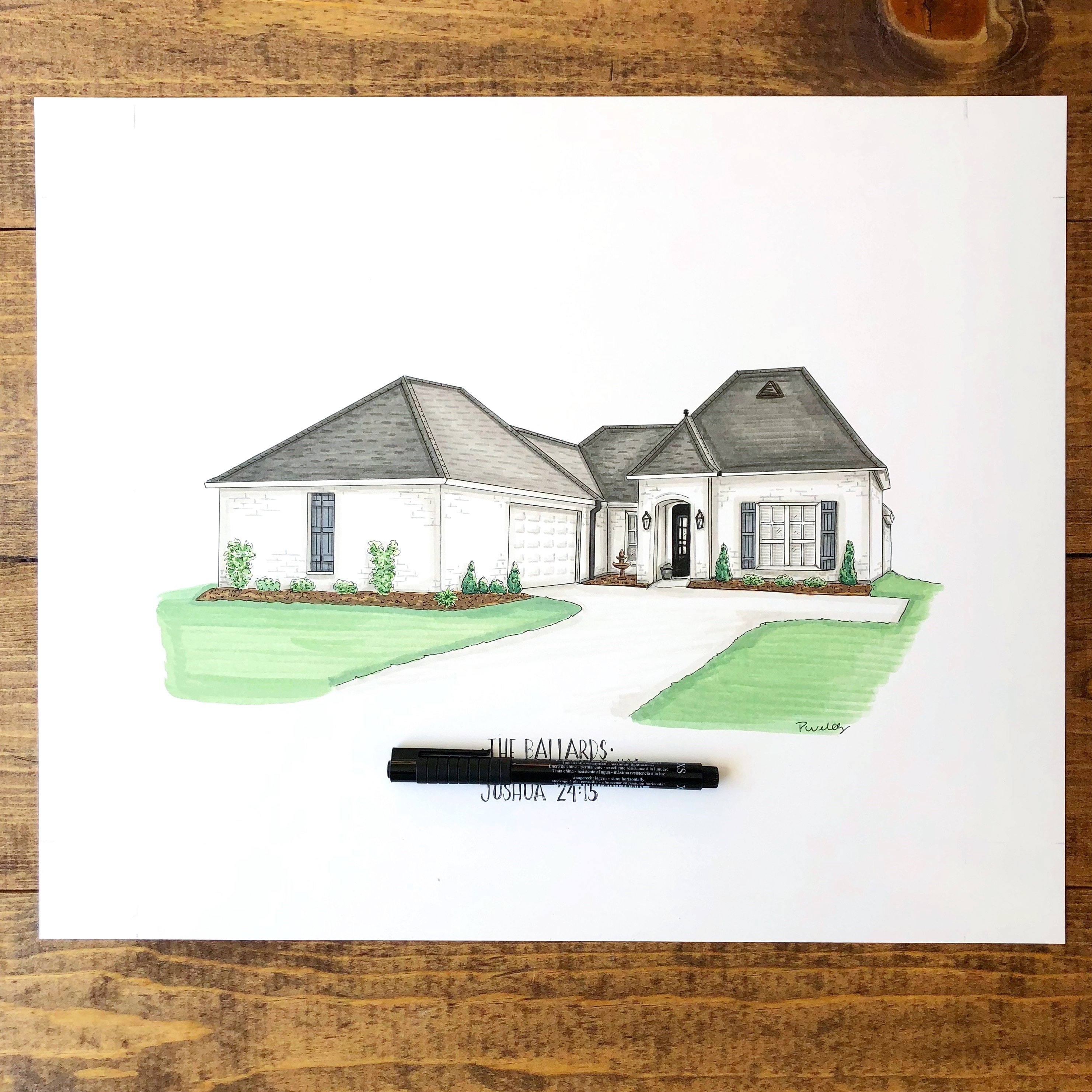 House Drawing, House Portrait, Custom Drawing of Your Home, House ...