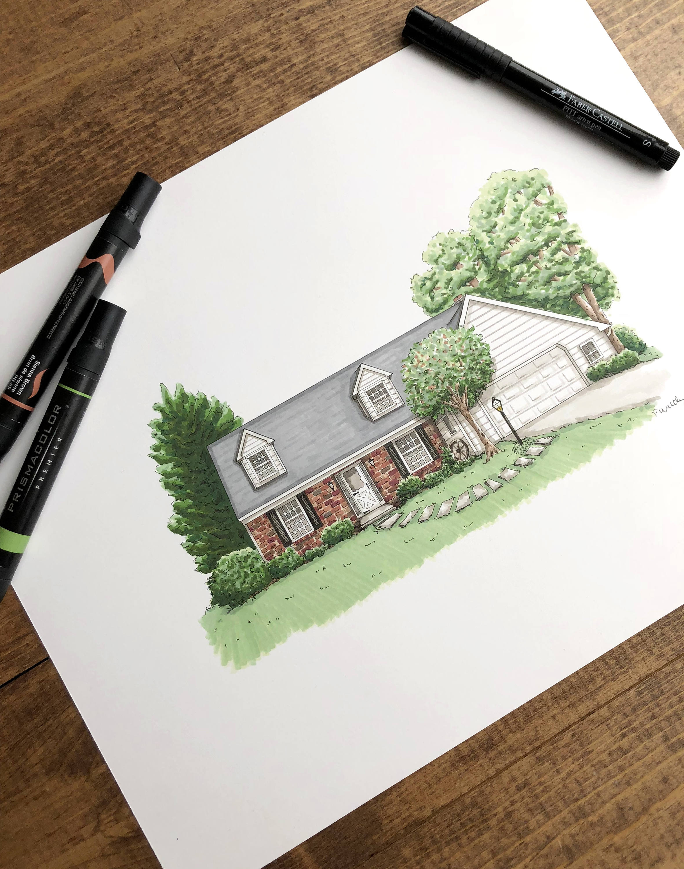 Custom House Drawing, Custom Home Portrait, House Portrait, House ...