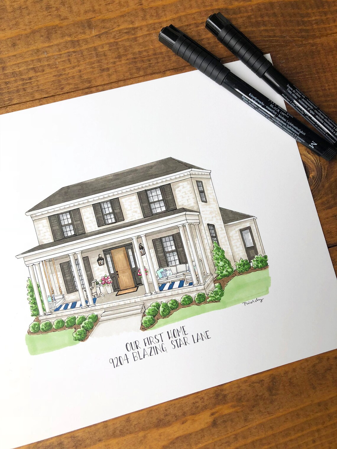 House Drawing, House Portrait, Custom Drawing of Your Home, House ...