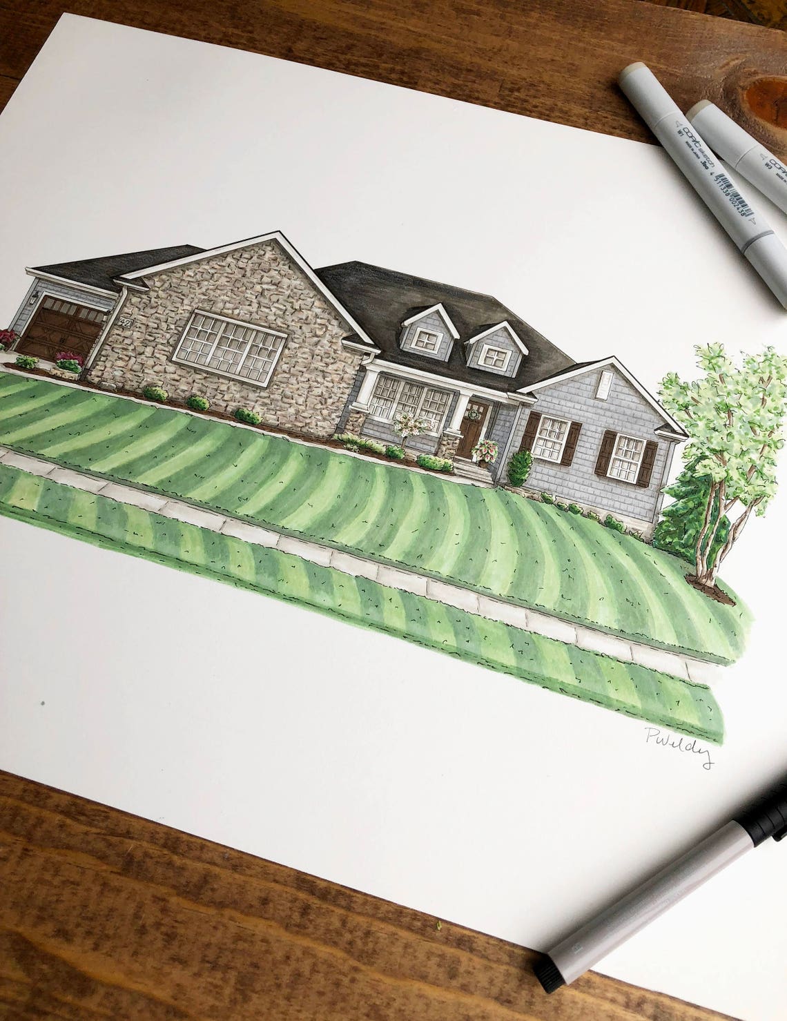 House Drawing House Portrait Custom House Drawing House | Etsy