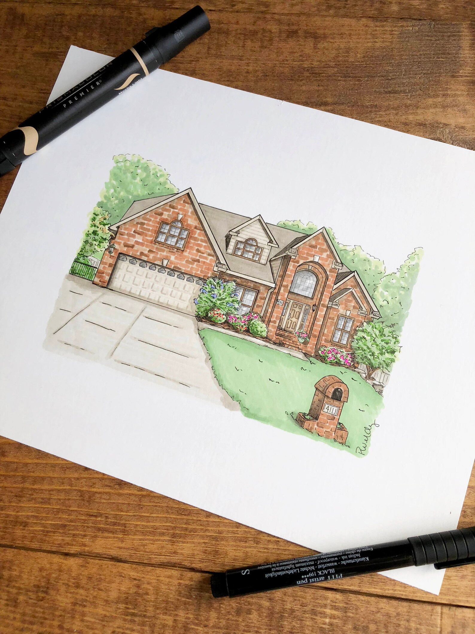 Custom House Drawing Custom Home Portrait House Portrait - Etsy