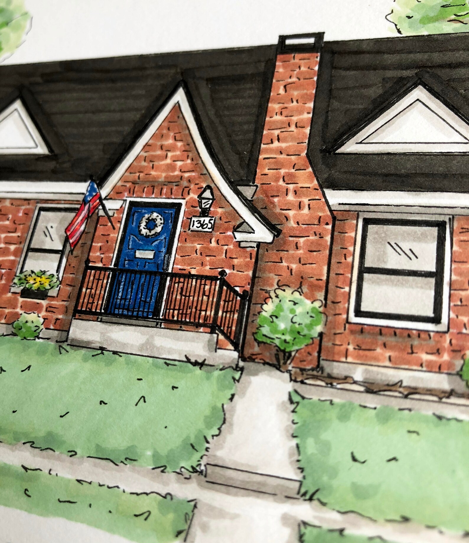 Custom House Portrait House Drawing Custom Drawing of Your - Etsy