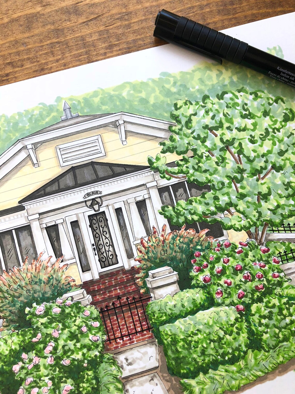 Custom House Portrait House Drawing Custom Drawing of Your - Etsy