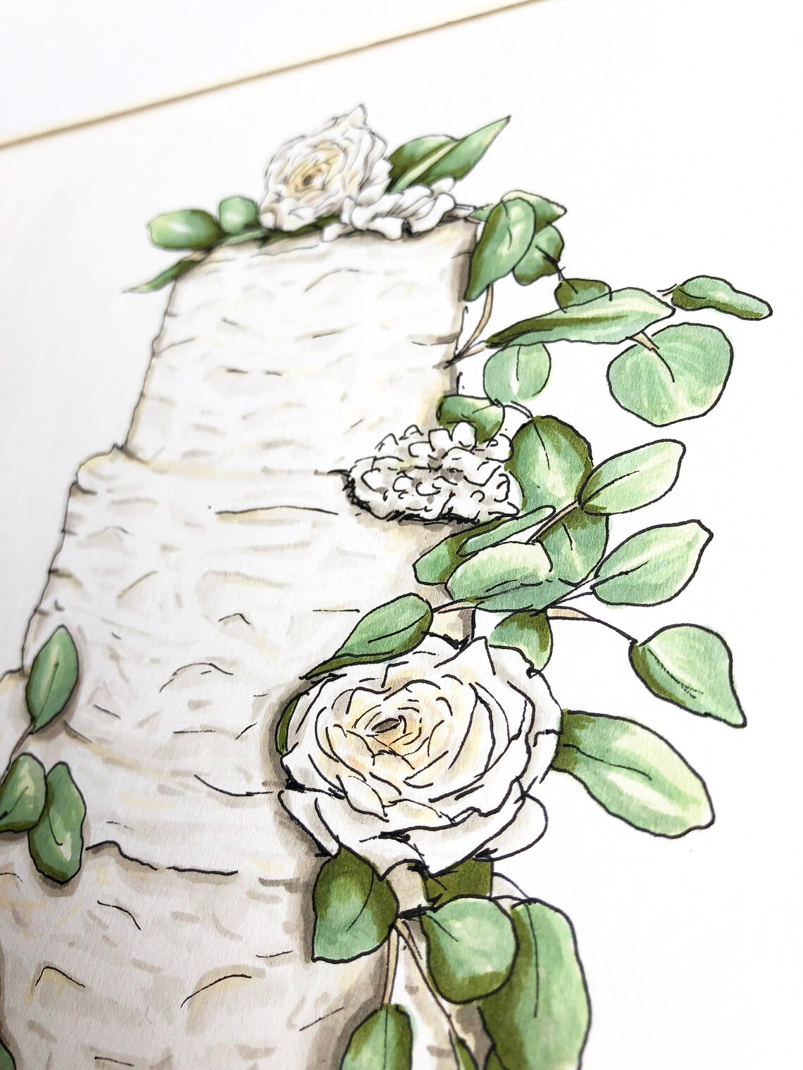 Wedding Cake Drawing Cake Illustration Custom Cake Drawing - Etsy