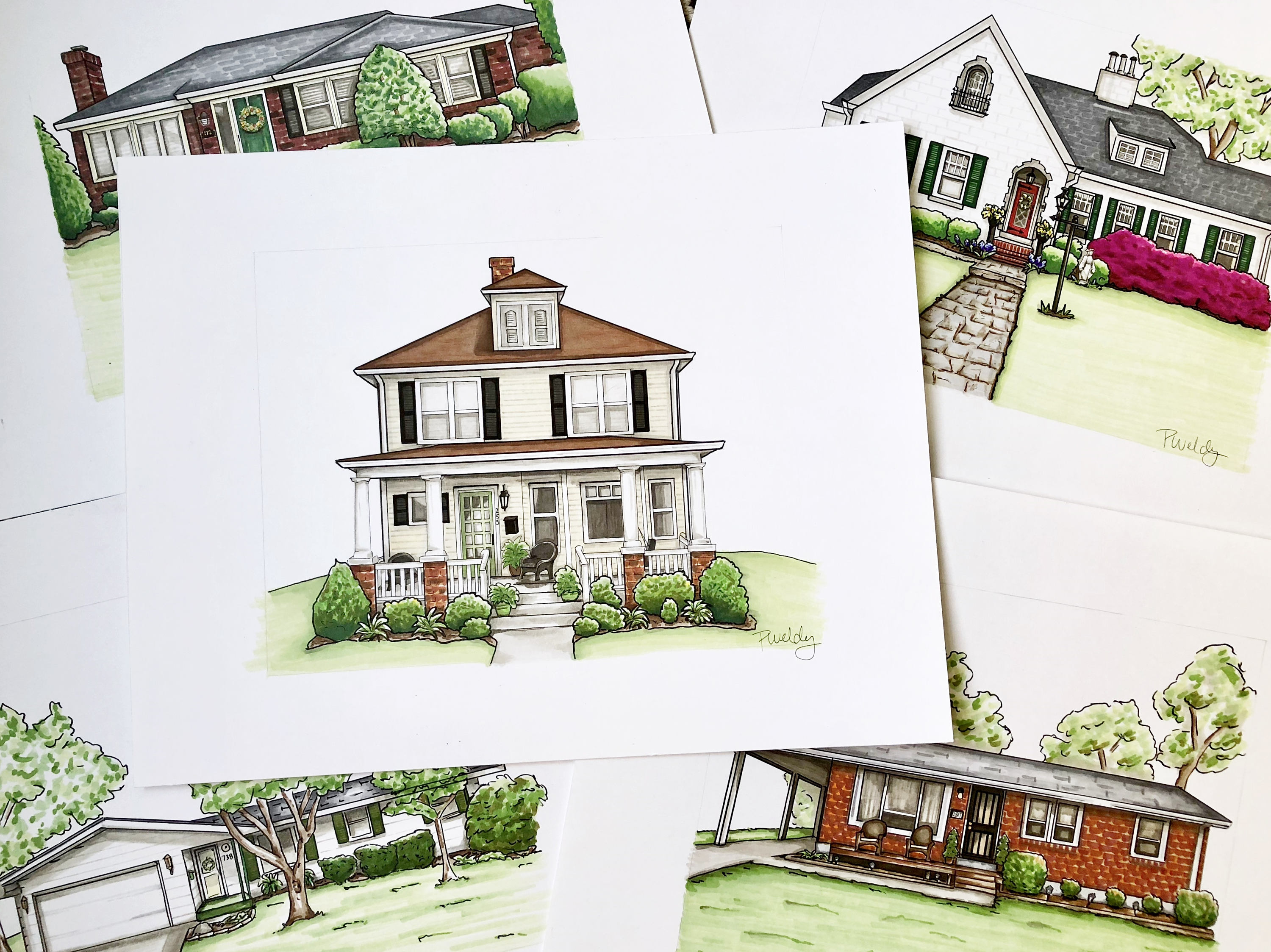 Custom House Drawing, Custom Home Portrait, House Portrait, House ...