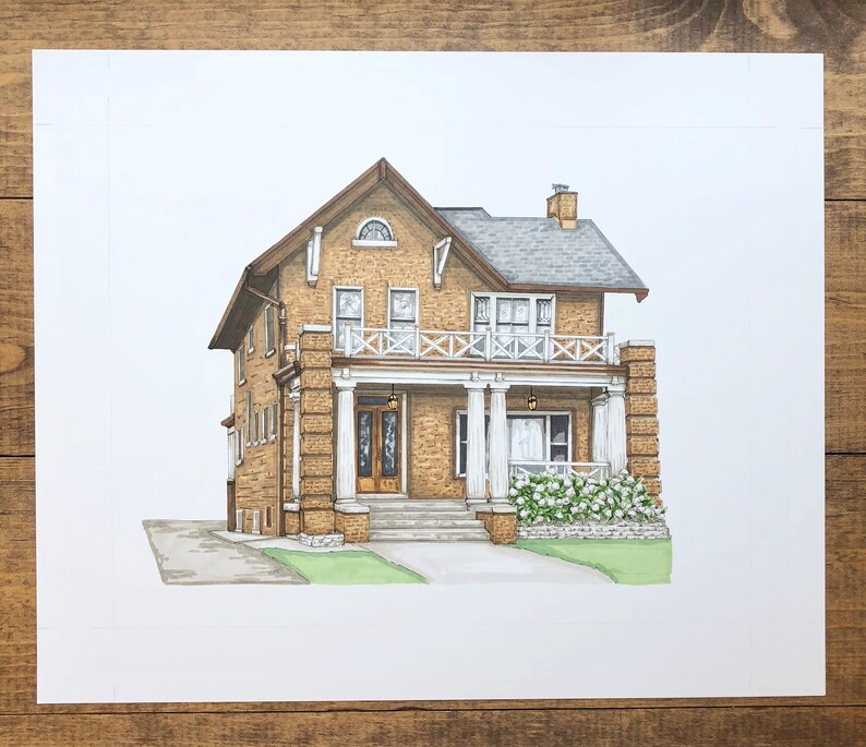 Custom Home Portrait House Drawing Custom Drawing of Your - Etsy