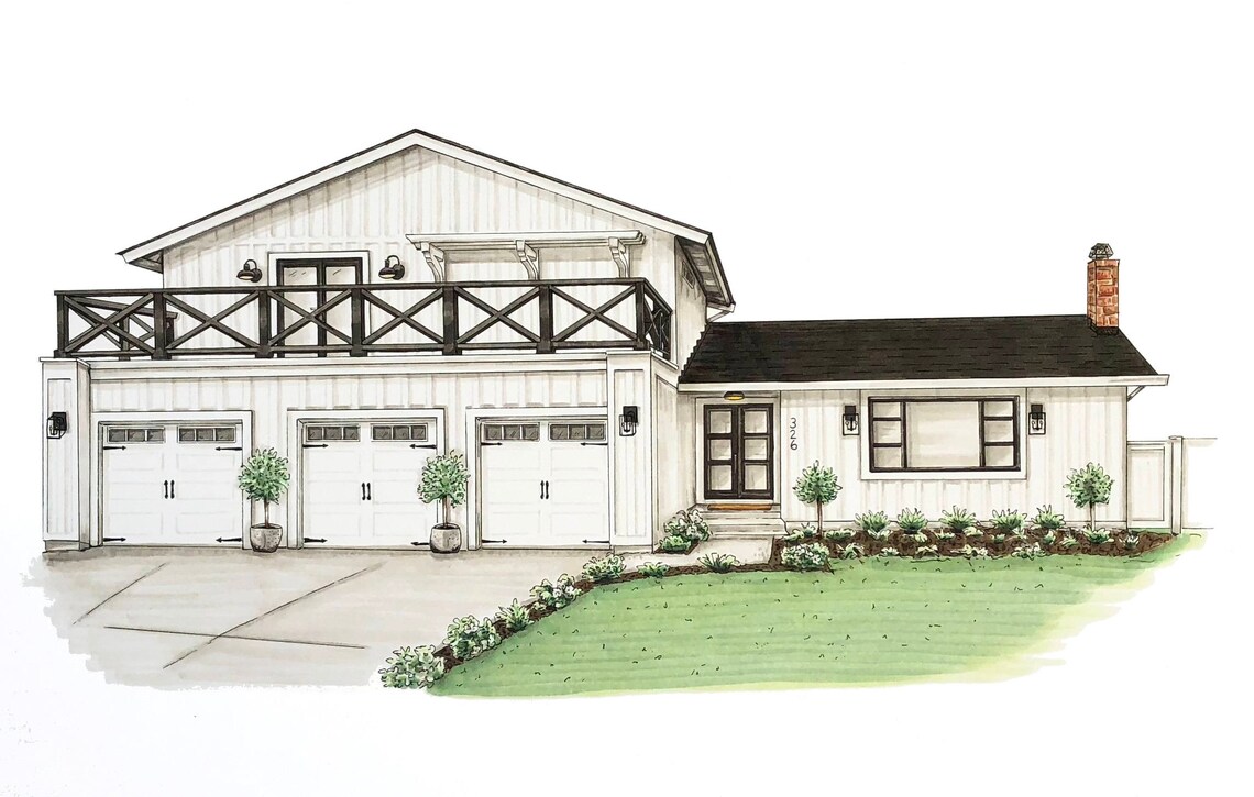House Drawing House Portrait Custom Drawing of Your Home - Etsy